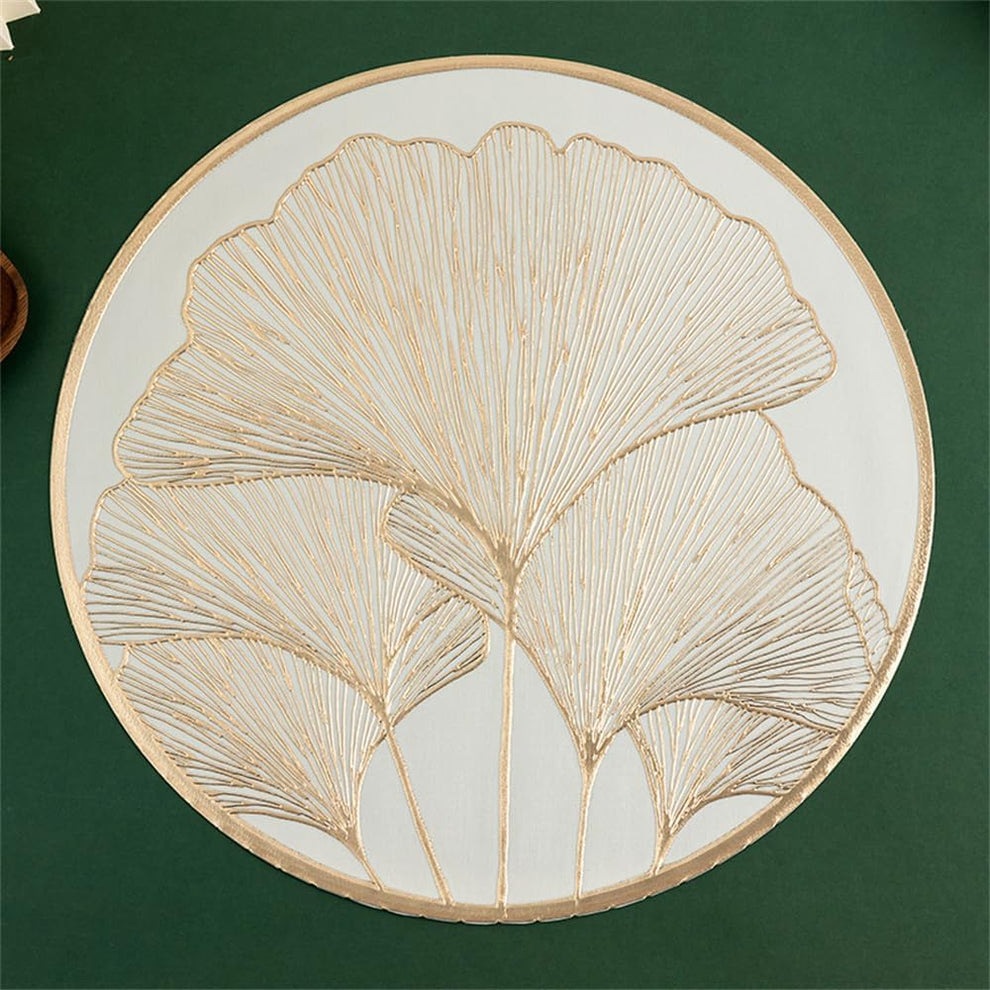 Leaf Pvc Waterproof Round Insulated Table Mat Set of 6 – Loomsmith