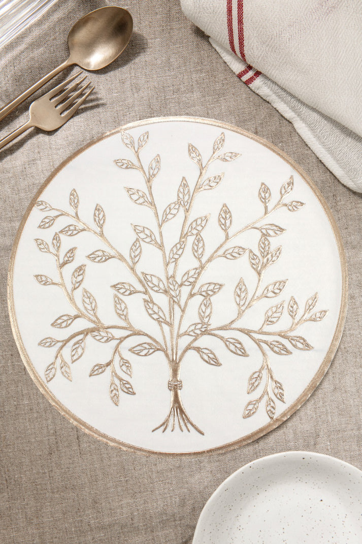 Leaf Pvc Waterproof Round Insulated Table Mat Set of 6 – Loomsmith